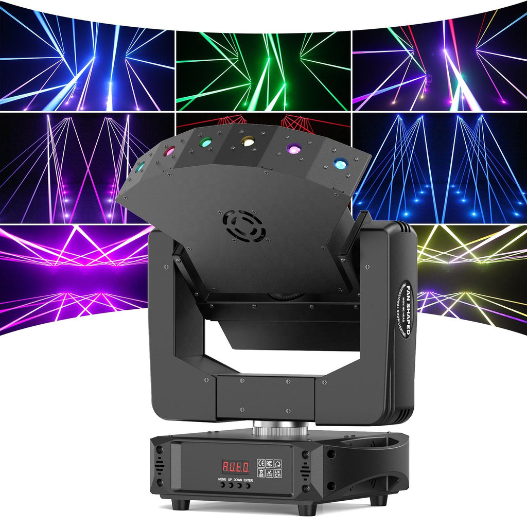 RGB Infinite Rotating Fan-Shaped Moving Head Light - E38