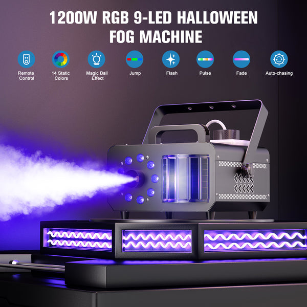 1200W RGB 9 LED Magic Ball Effect Smoke Machine-Y7