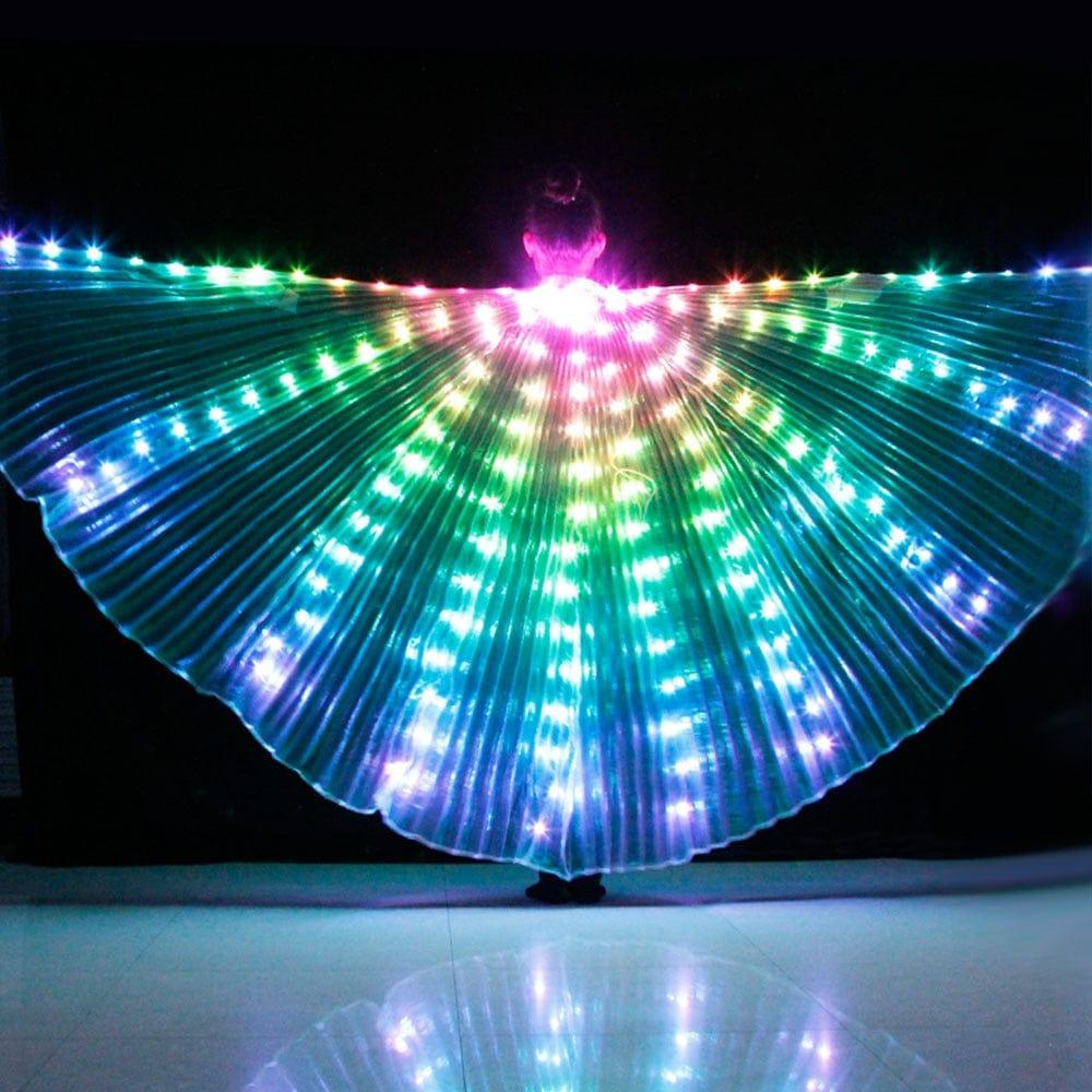Rainbow Color Alas Led Wing With Led Lights Isis Wing Glowing Isis Da